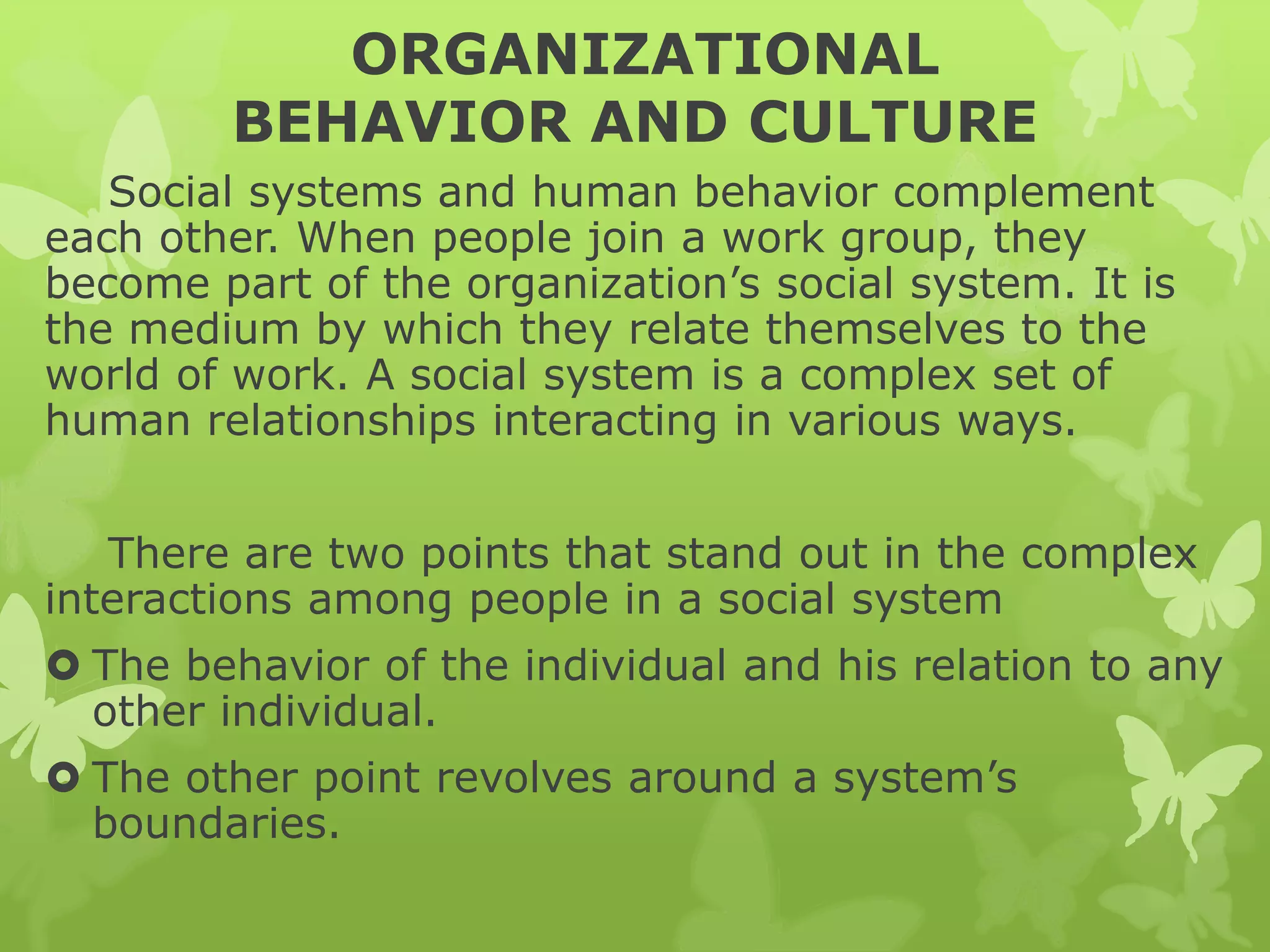 Organizational behavior and culture | PPTX