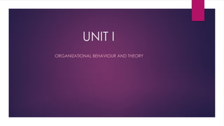 Unit I -Organizational Behavior And Theory.pptx