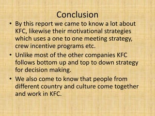 Organizational behavior at kfc | PPTX
