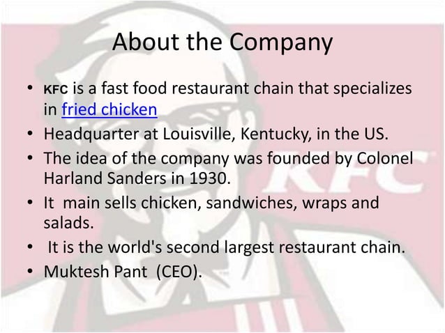 Organizational behavior at kfc | PPTX