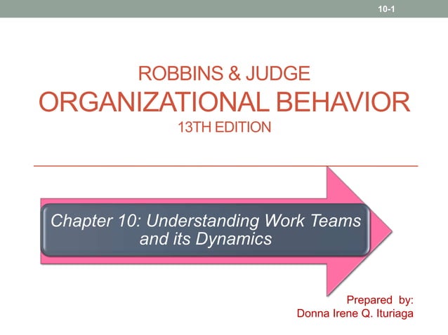 Organizational Behavior 13th Edition Robbins & Judge Part 3: Chapter 10 ...