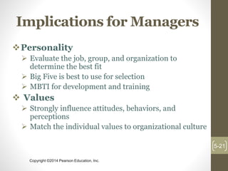 Organizational Behavior Chapter 4 Personality and Values | PPTX