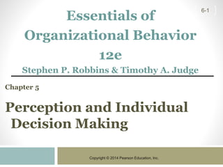 Organizational Behavior Chapter 5 Perception and Individual Decision Making | PPTX