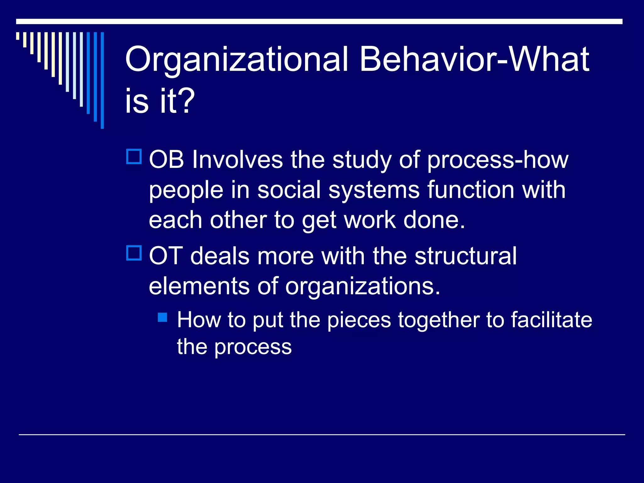 Organizational behavior chapter one | PPT
