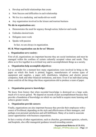 Organizational behavior final exam | PDF