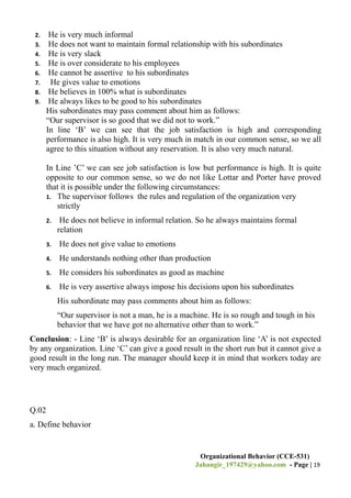 Organizational behavior final exam | PDF