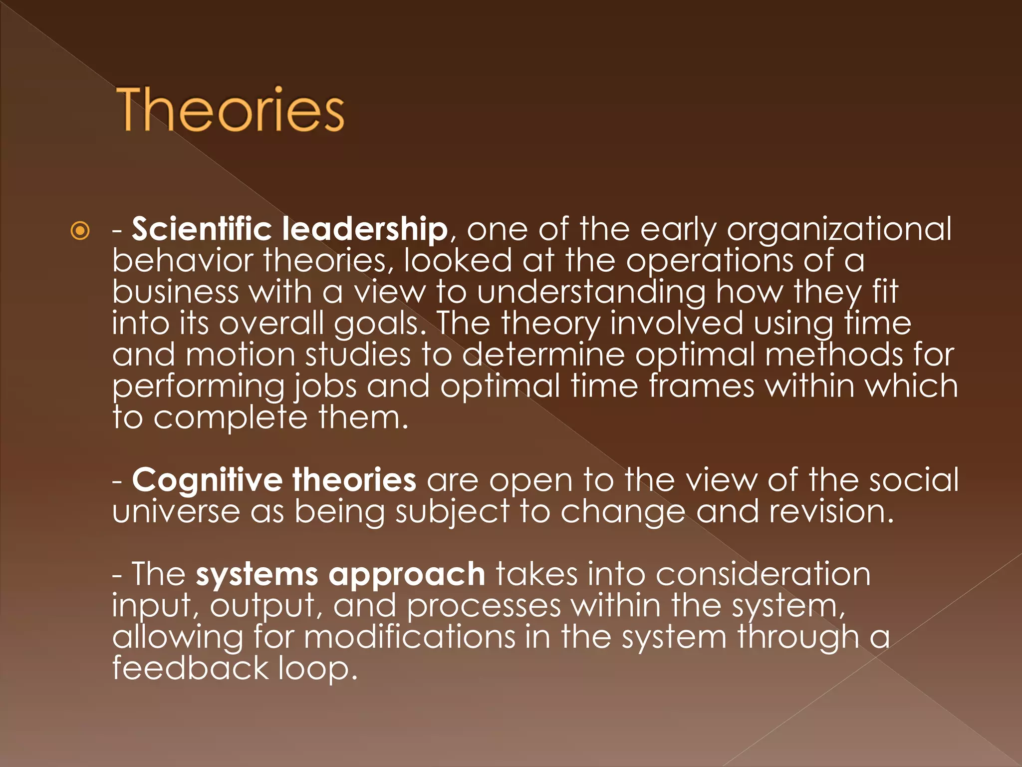Organizational Behavior Theories | PPT