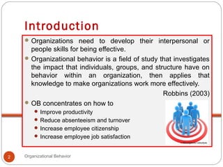 Behavior Organization And The People