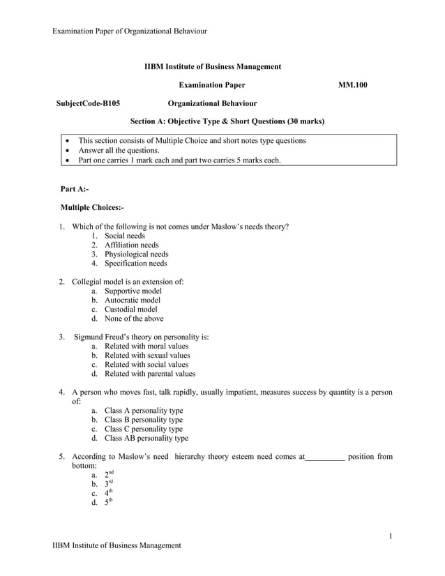 Organizational behaviour | PDF