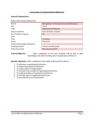 Organizational Behaviour | DOCX