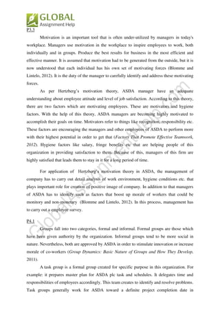 Organizational behaviour sampe by Global Assignment Help | PDF