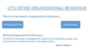 ORGANIZATIONAL BEHAVIOUR how to behave in an organization.pptx