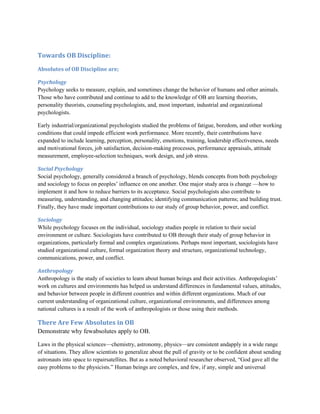 Organizational behaviour board material | DOCX | Educational Assessment ...