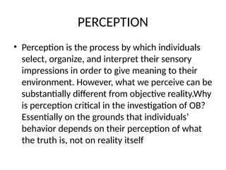Introduction to Organizational Behaviour | PPTX