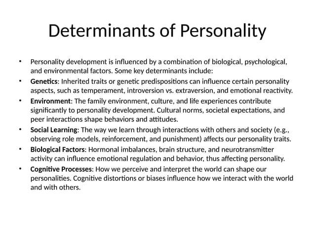 Organizational Behaviour - Personality Perspective | PPTX