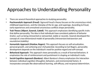 Organizational Behaviour - Personality Perspective | PPTX