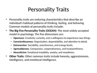 Organizational Behaviour - Personality Perspective | PPTX