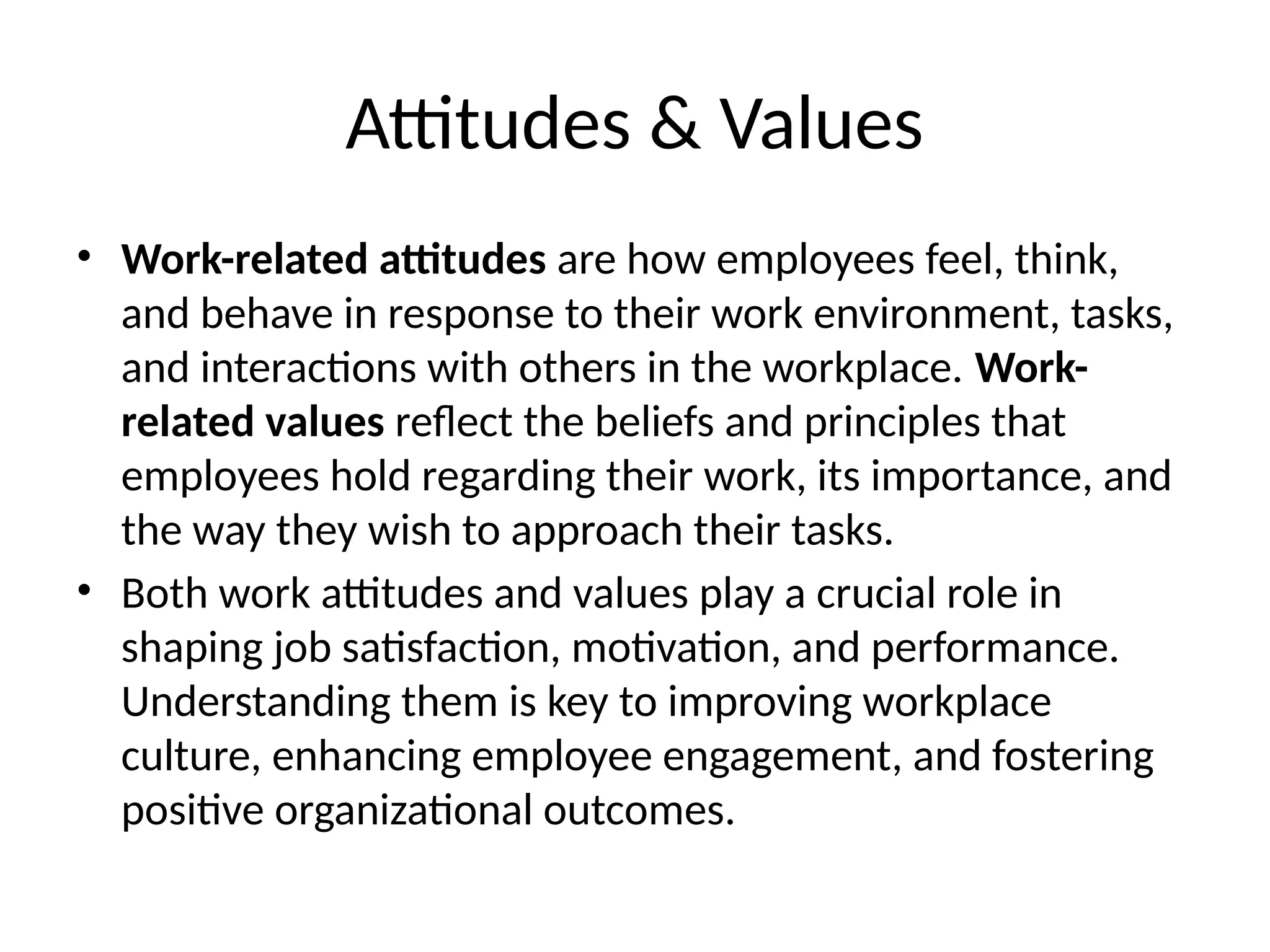 Organizational Behaviour - Attitude Perspective | PPTX