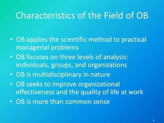 Organizational Behaviour Chapter One | PPT