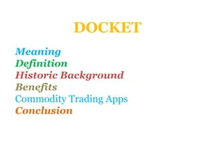 Commodity market power point presentation | PPTX
