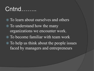 Organizational behavior its nature and importance | PPTX