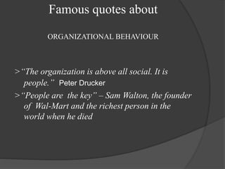 Organizational behavior its nature and importance | PPTX