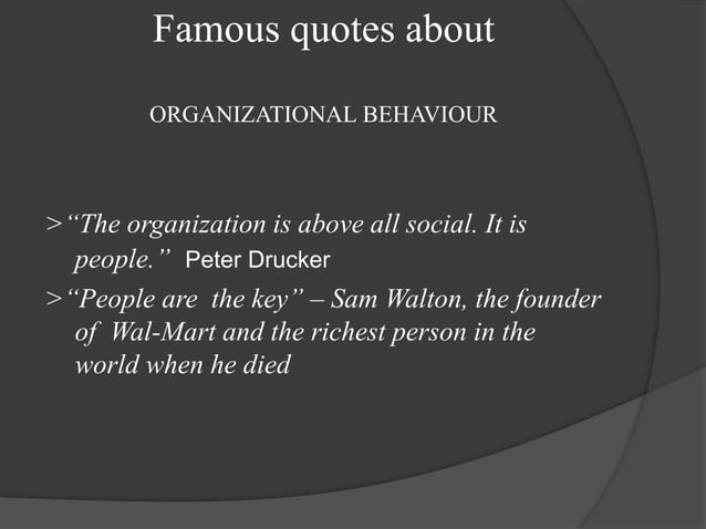 Organizational behavior its nature and importance | PPTX