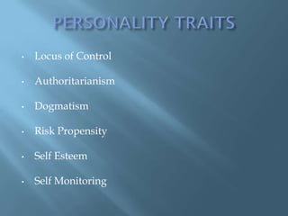 Organizational behaviour personality | PPTX