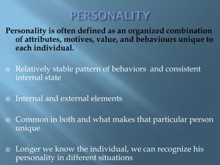 Organizational behaviour personality | PPTX