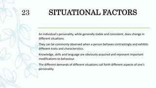 Personality & Individual Behaviour | PPTX