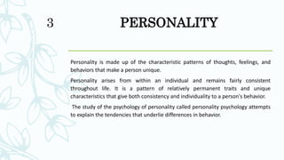 Personality & Individual Behaviour | PPTX