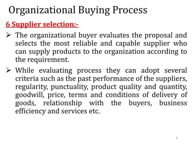 Organizational buying process | PPTX