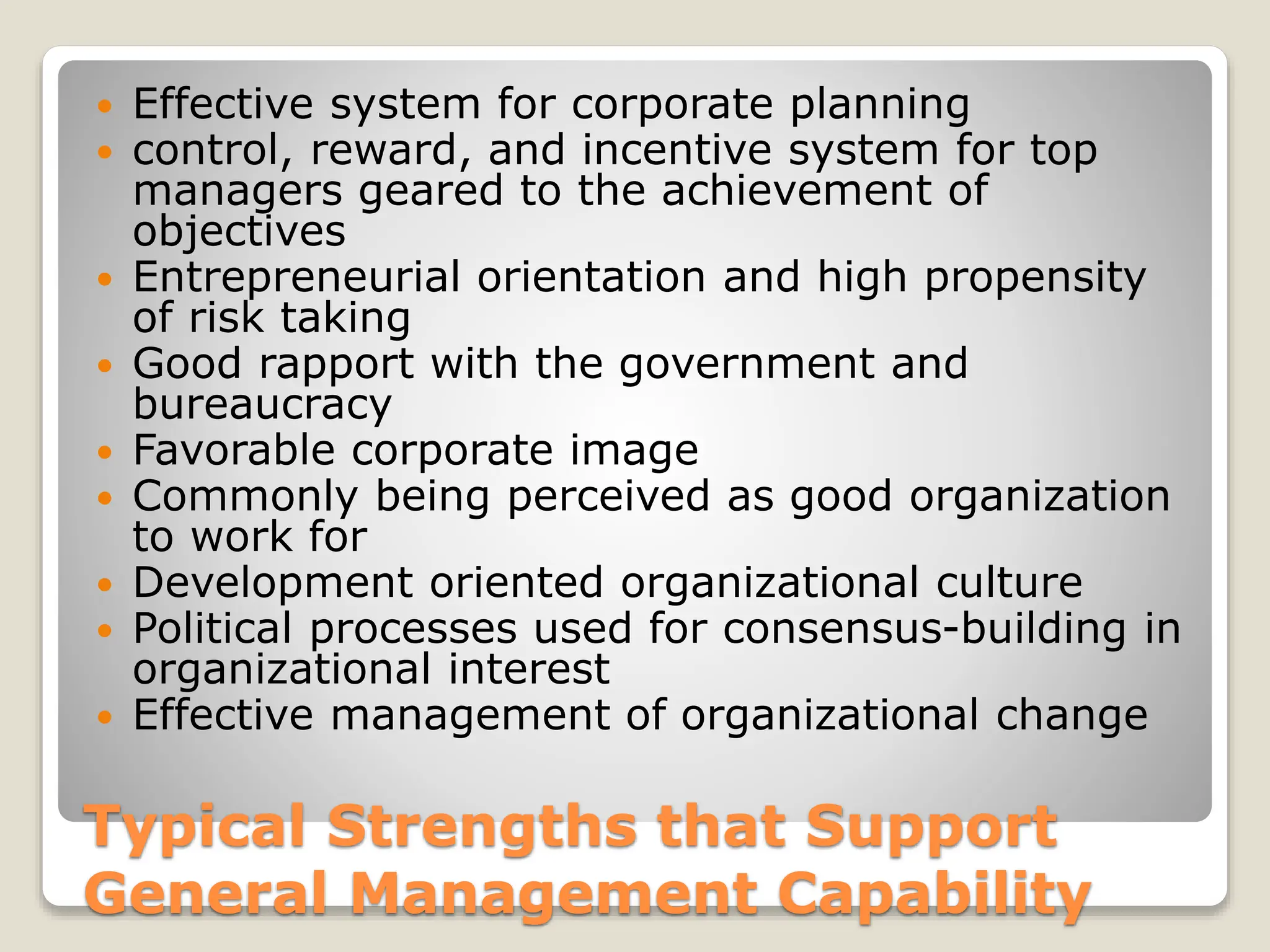 Organizational Capability Factors in MBA | PPT