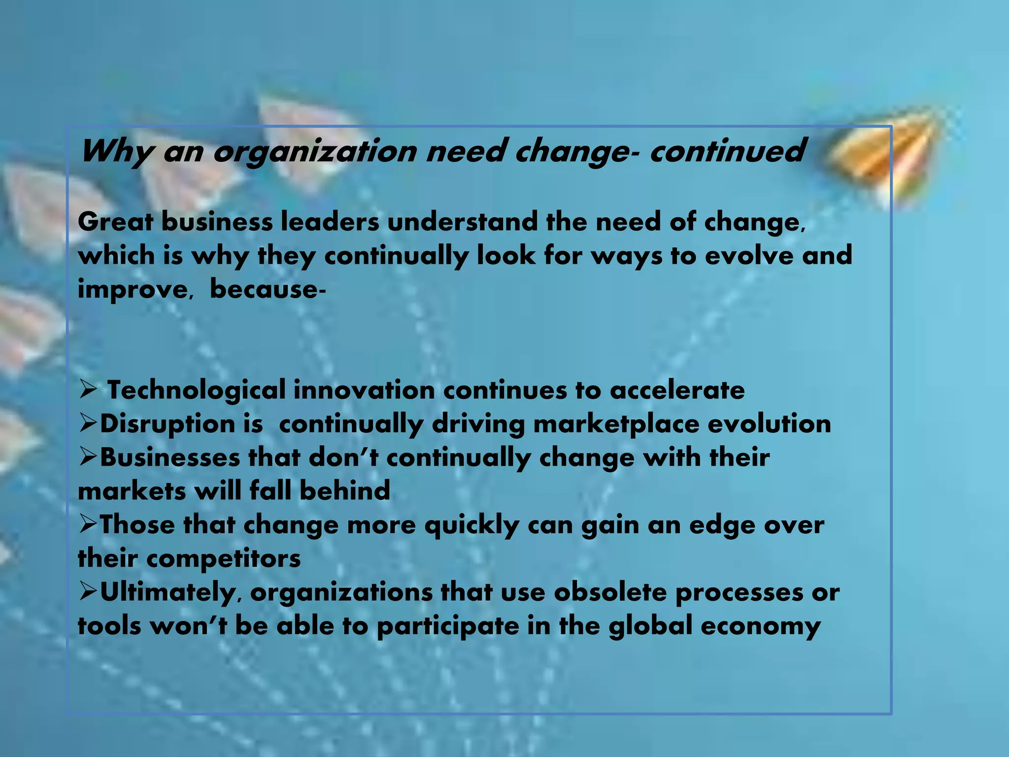 Organizational change making things different in organization | PPT