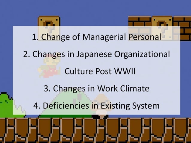 Organizational change nintendo case study