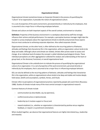 Organizational climate | DOC