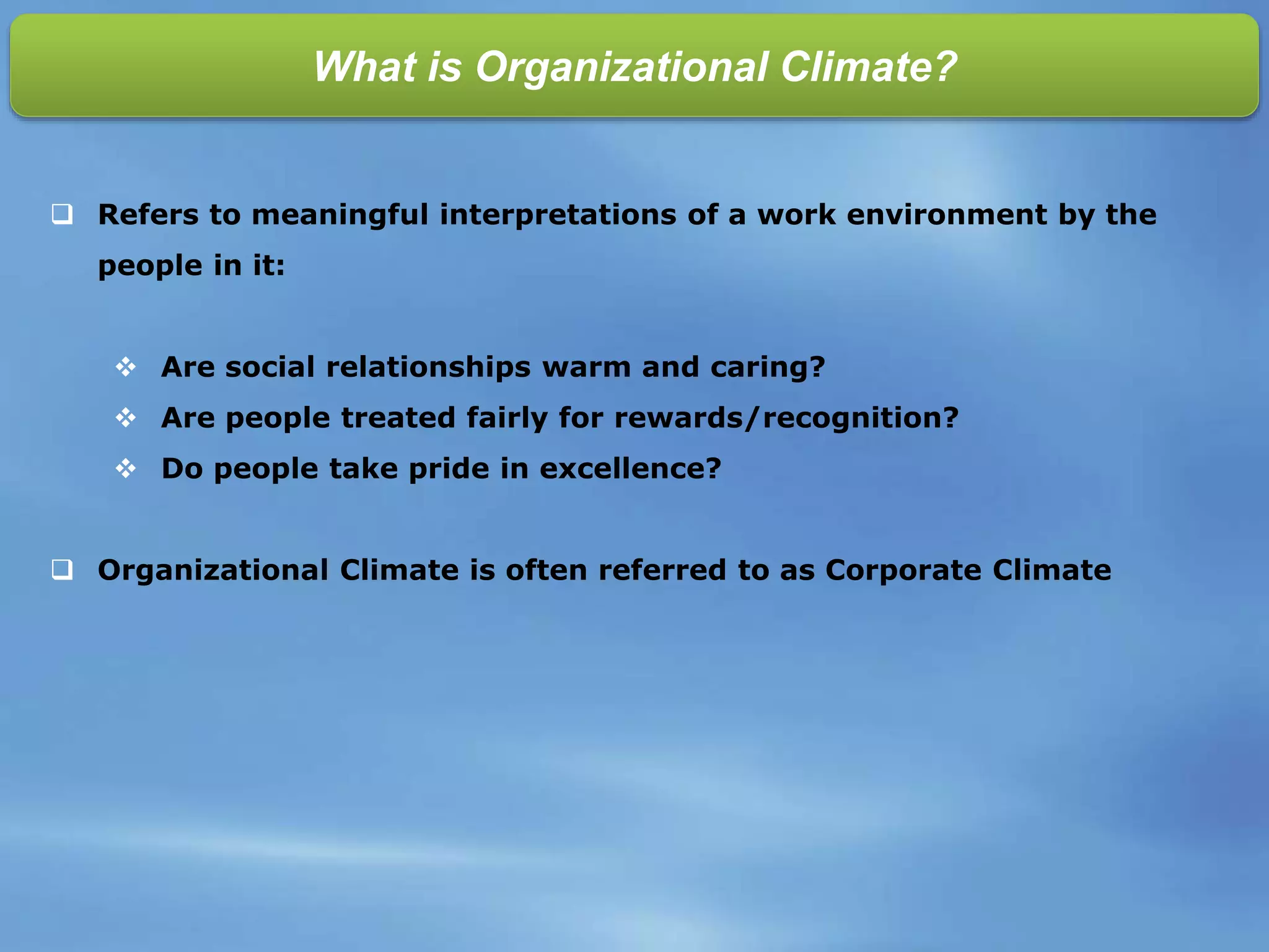 Organizational Climate Survey | PPT