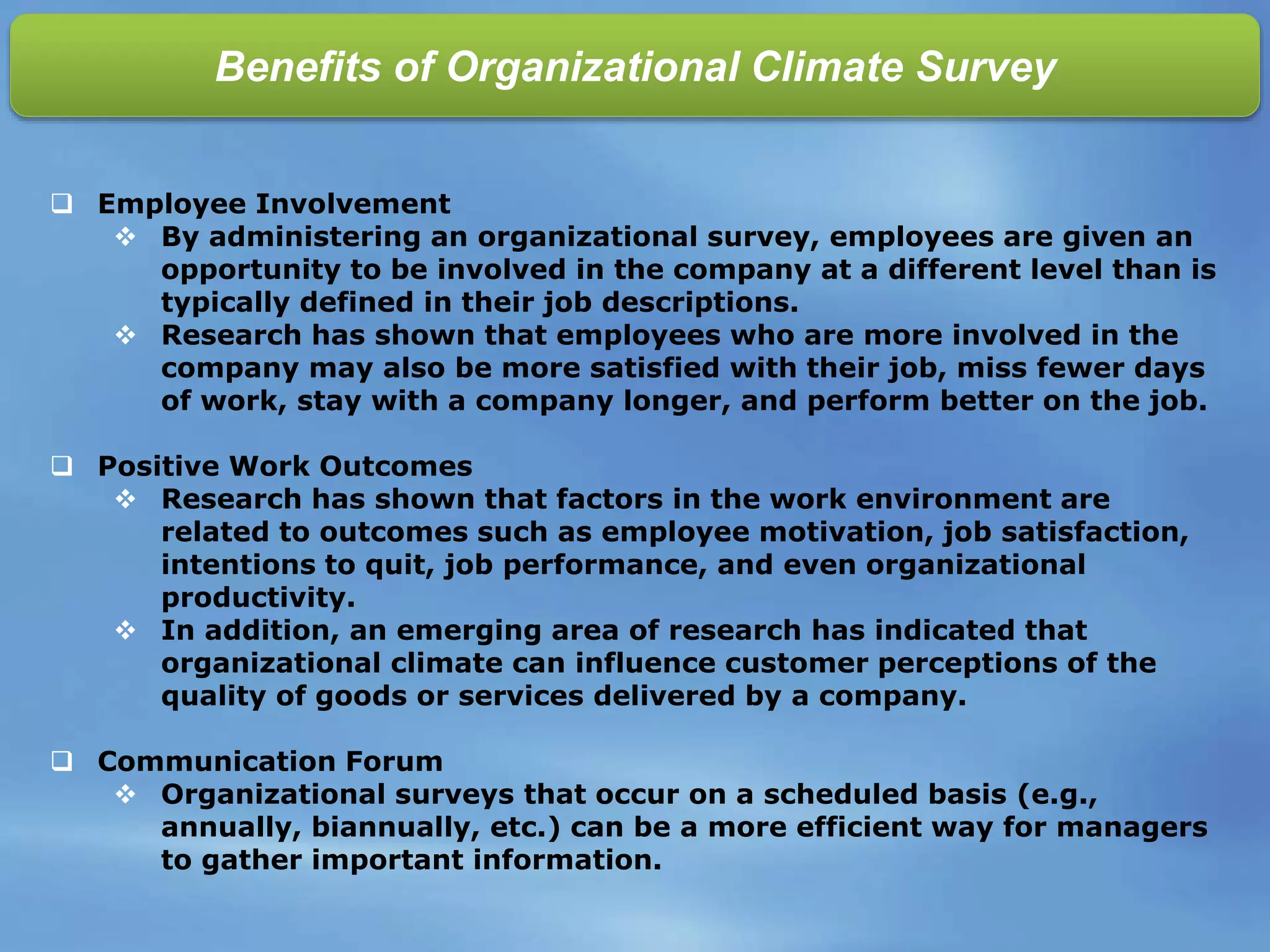 Organizational Climate Survey | PPSX