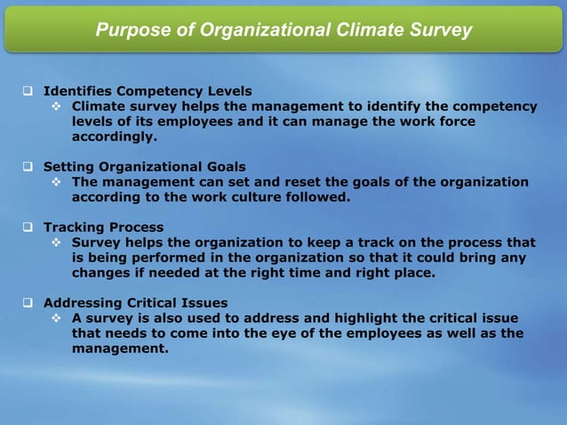 Organizational Climate Survey | PPT
