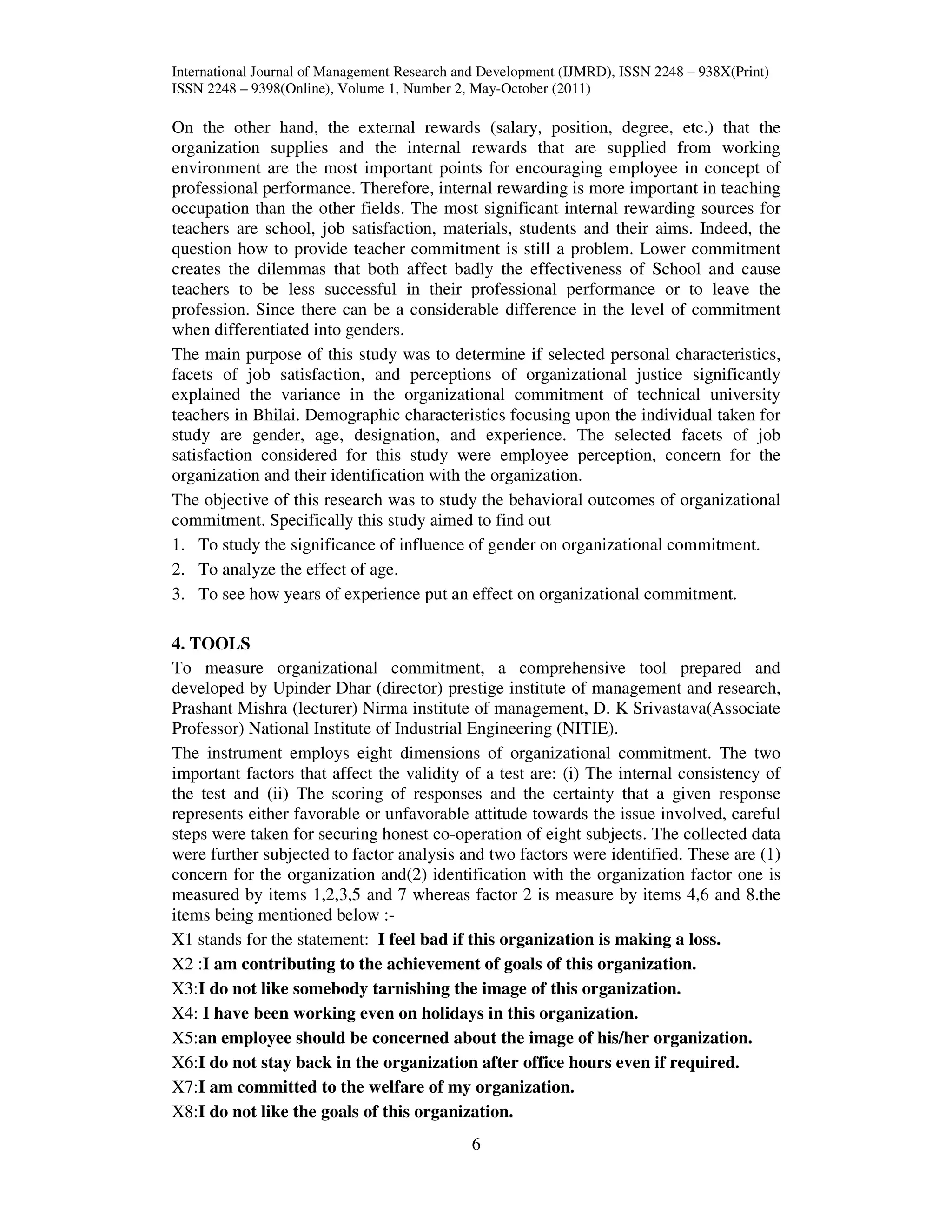 Organizational commitment | PDF