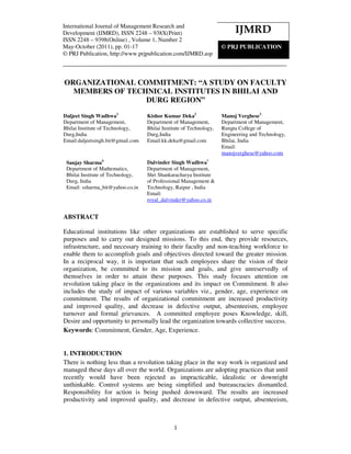 Organizational commitment | PDF