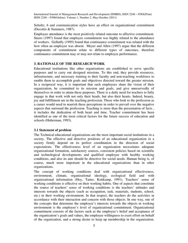 Organizational commitment | PDF