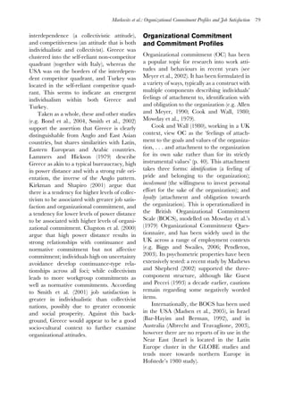 Organizational commitment profiles and job satisfaction among Greek private and public sector ...