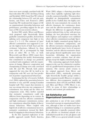 Organizational commitment profiles and job satisfaction among Greek private and public sector ...