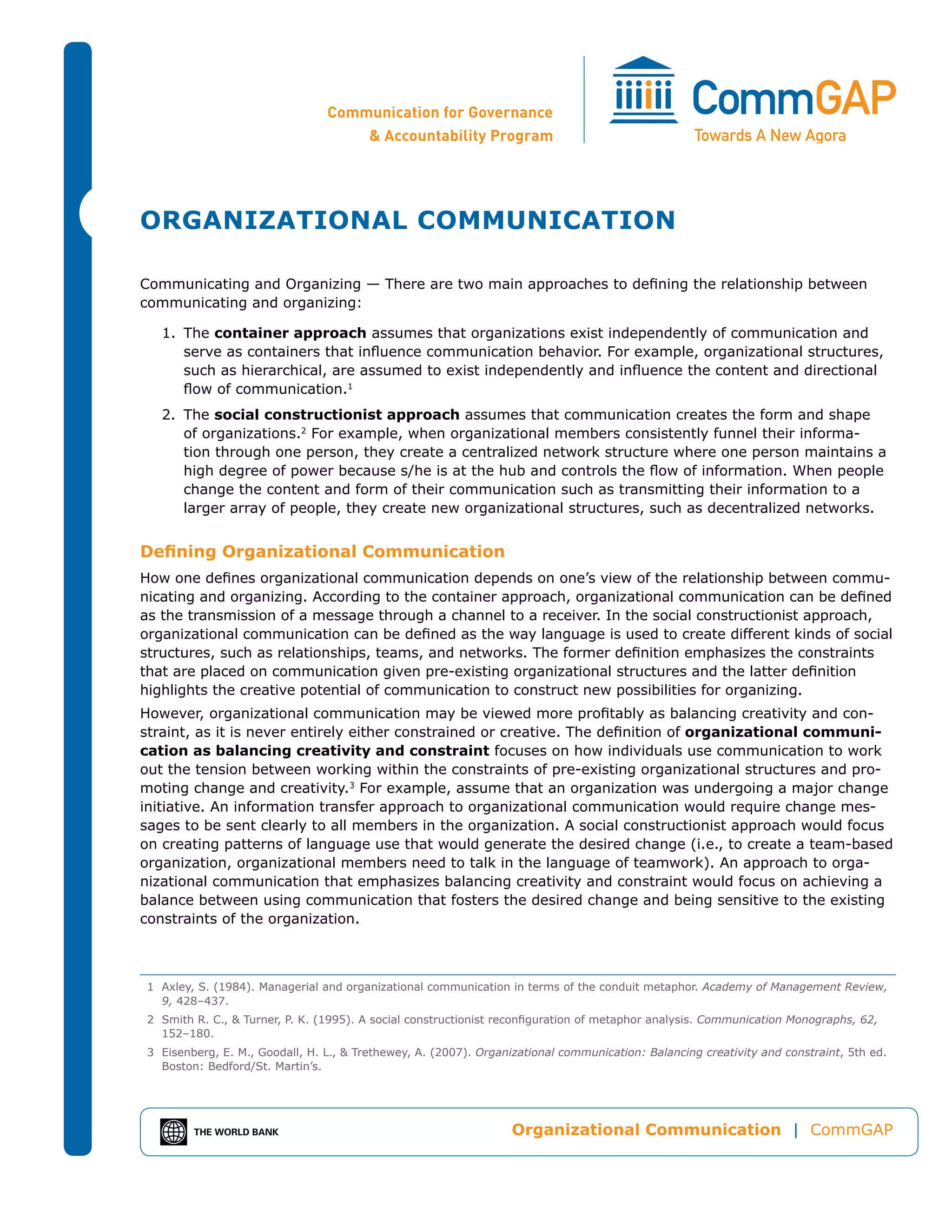 Organizational communication | PDF