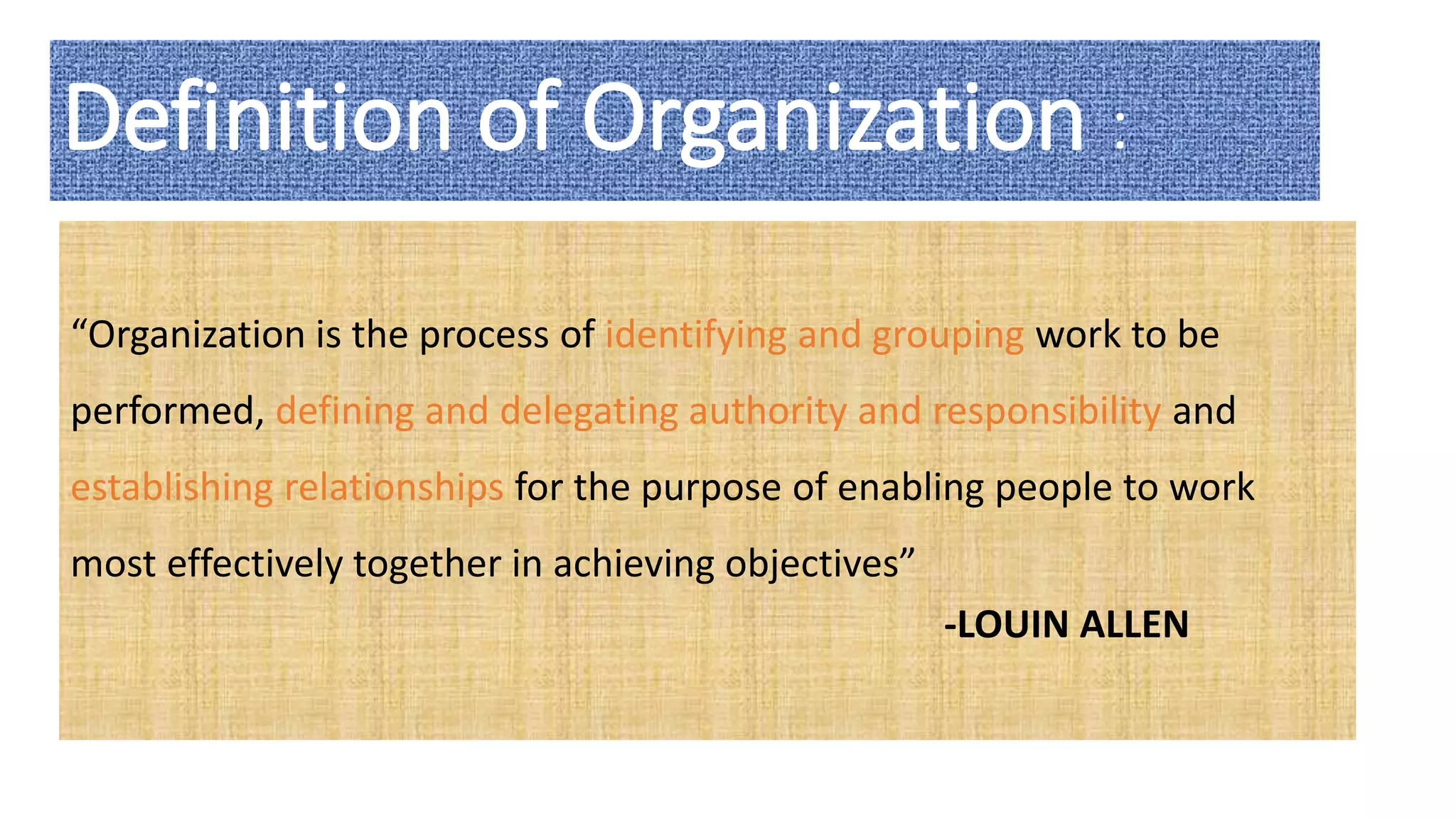 ORGANIZATION CONCEPT AND PRINCIPLES OF ORGANIZATION | PPTX