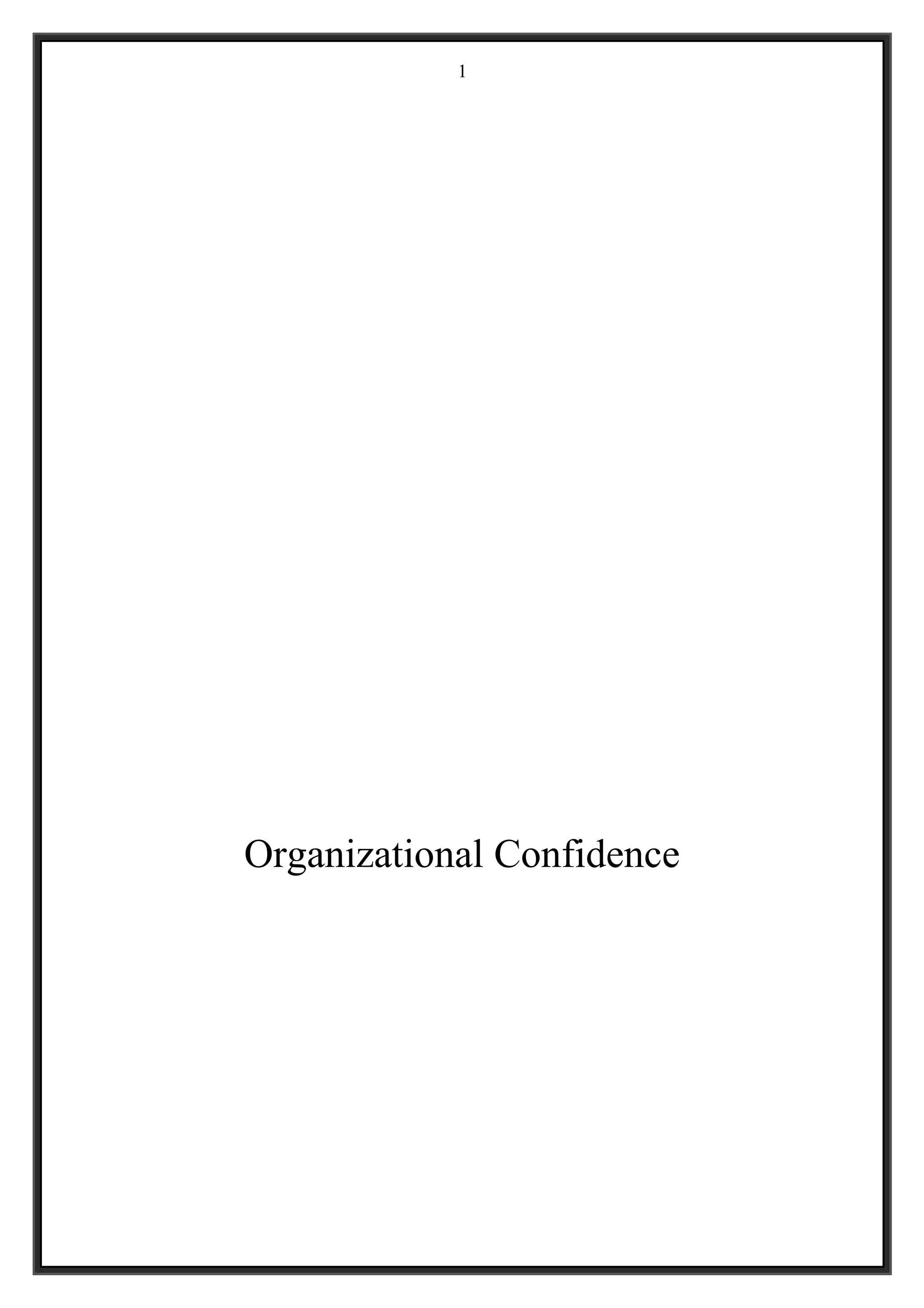 Organizational confidence | DOC