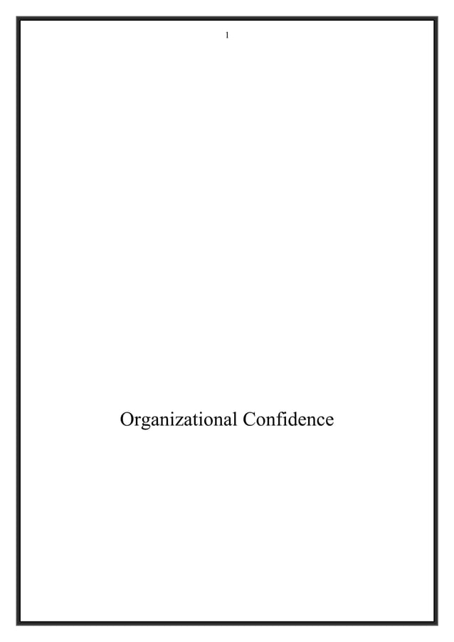 Organizational confidence | PDF
