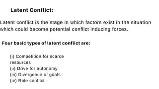Organizational Conflict in the ob first sem MBA students | PPTX