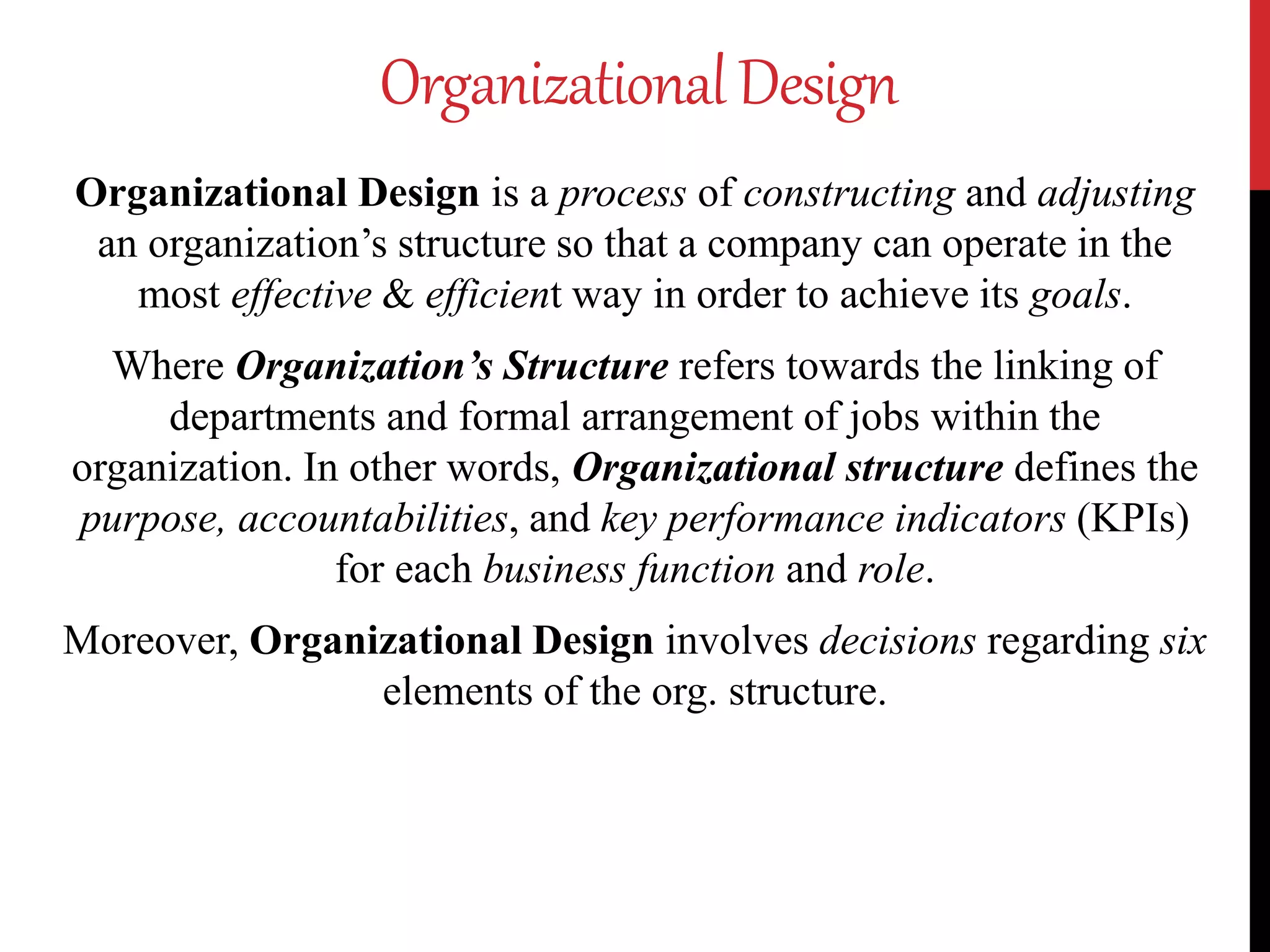 Organizational Context: Design and Culture Chap#3 of Organizational ...